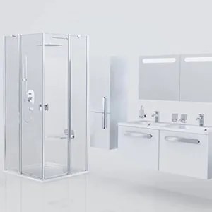 RAVAK Sprchové dveře CHROME CSD1 90 satin+Transparent (0QV70U00Z1)