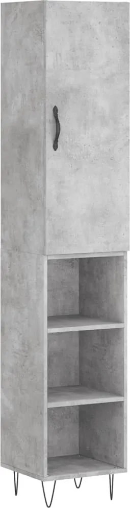 Skříň highboard betonově šedá 34,5x34x180 cm kompozitní dřevo 3199013