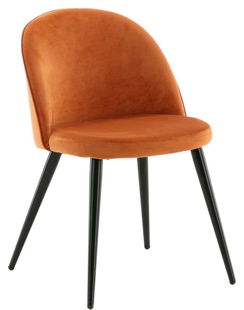 Jídelní židle Velvet, 2ks, oranžová, S50xD57xV76,5