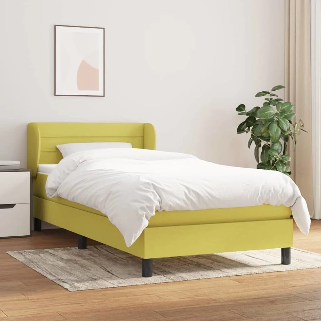 vidaXL Box spring postel s matrací 90x200 cm textil [3126296] Barva: Tmavě šedá