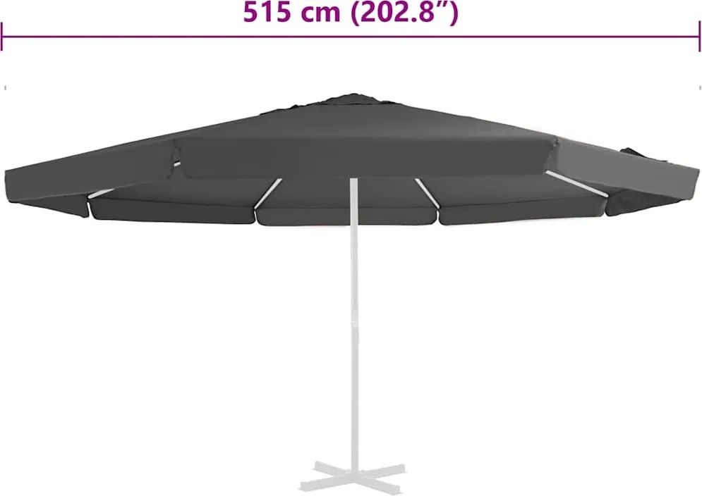 Náhradní potah na zahradní slunečník antracitový 515 cm 312540
