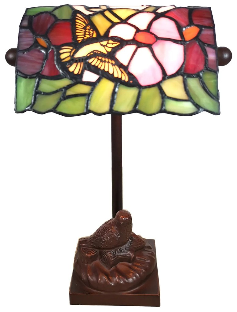 Stolní lampa Tiffany Oiseau - 15*15*33 cm