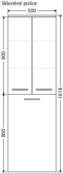 Intedoor vysoká skříň s košem na prádlo,3 dveře, UNI SV 162/50 2D K Varianta: A4376 Beton Factory 01