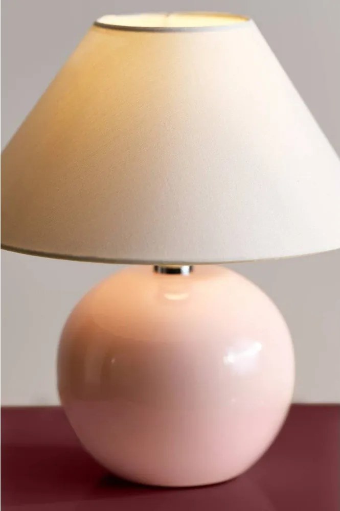 Světle růžová/krémová keramická stolní lampa (výška 29 cm) Karamell – Jotex