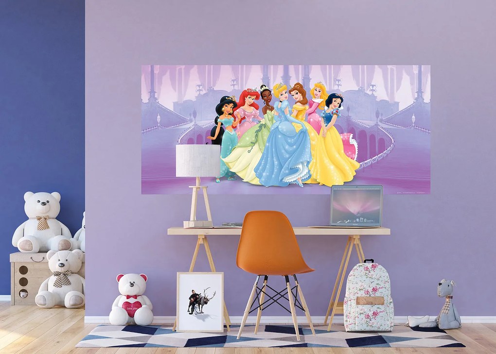 Dětská fototapeta DISNEY - Princezny na zámku - 202x90 cm