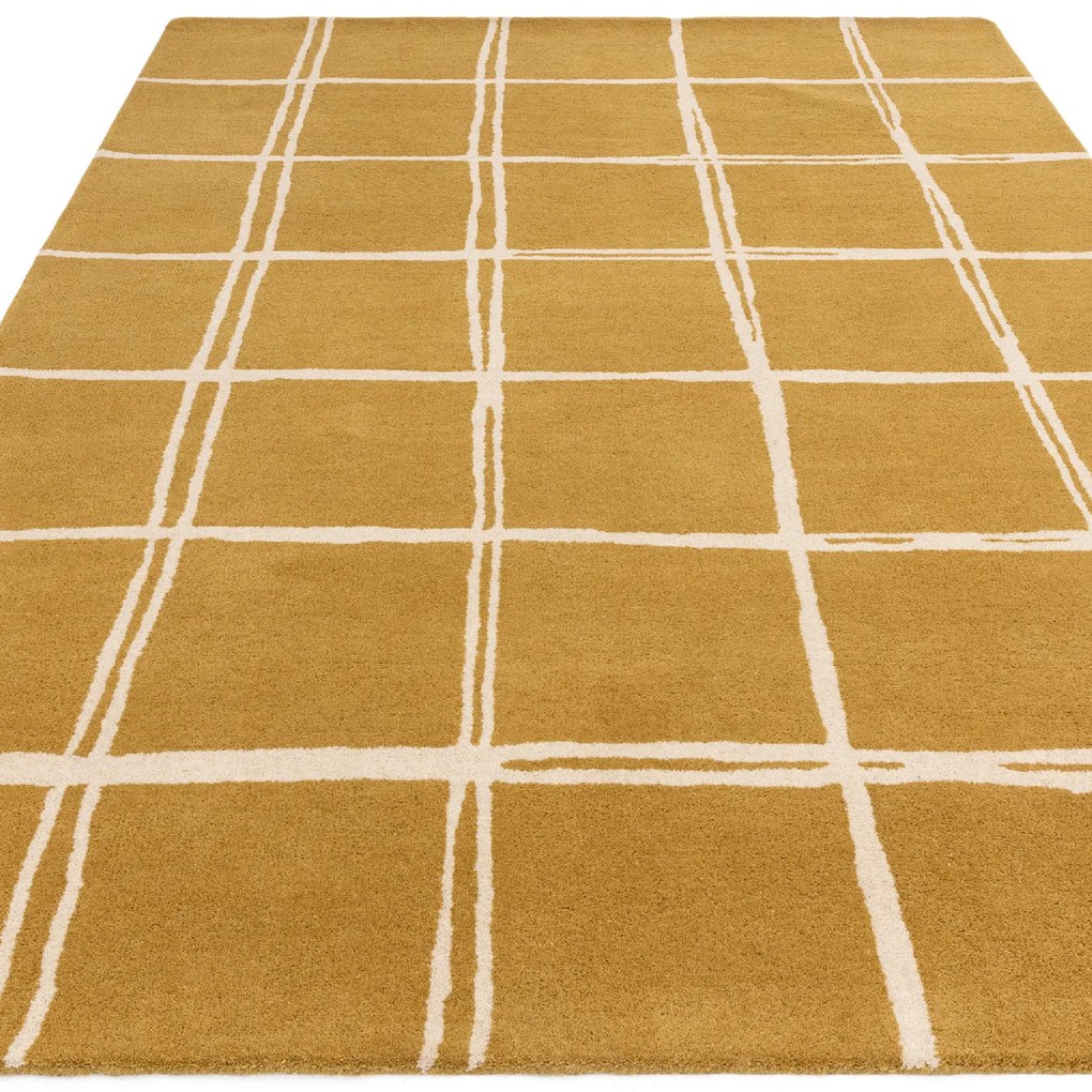 Tribeca Design Kusový koberec Swans Grid Gold Rozměry: 160x230 cm