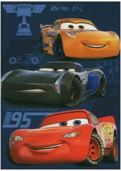 Dětská flísová deka Auta 3 - Cars 3 - závodníci Cruz Ramirezová, Jackson  Hrom a Blesk McQueen - 100 x 140 cm | BIANO