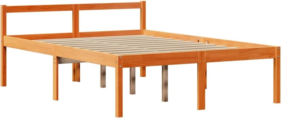 Rám postele s čelem voskově hnědý 120 x 190 cm masivní borovice 3305877