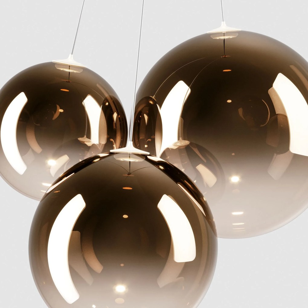 Lodes 16410 0030 Random, závěs z čirého foukaného skla, 3x1W LED 3000K, šířka 29cm