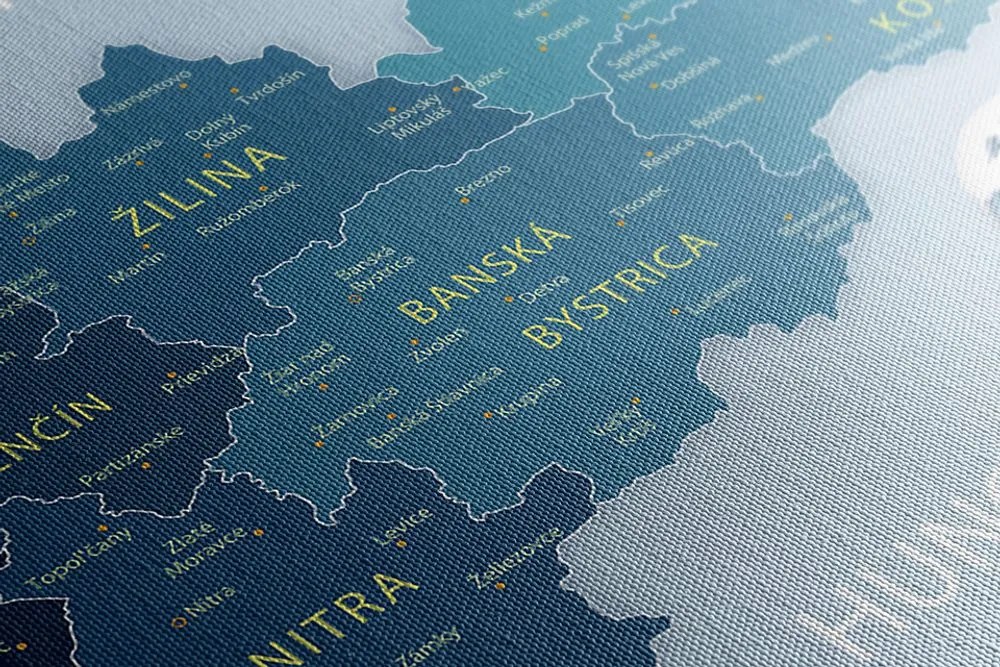 Obraz na korku elegantní mapa Slovenska v modrém