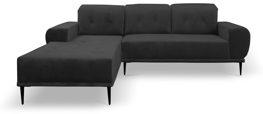 GAB Rohová sedačka RAPIDO, 256 cm Roh sedačky: Pravý roh, Barva látky: Černá (Tiffany 19)