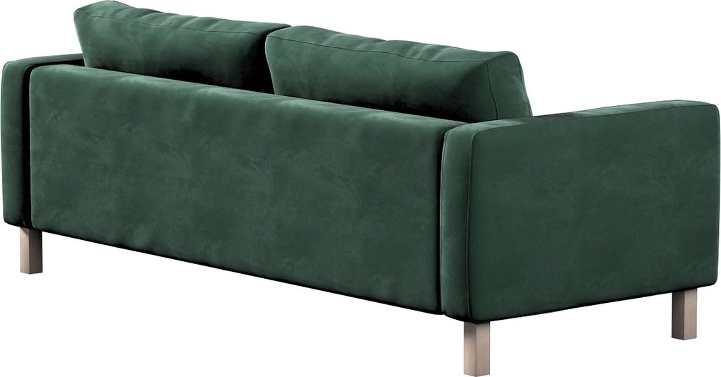 Potah na pohovku IKEA Karlstad 3-místná, nerozkládací, krátký barva zelená látka lesklé, sametová