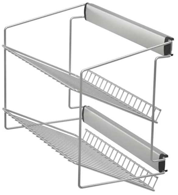 In-Design Úložný dvoupatrový koš Barva koše: stříbrná