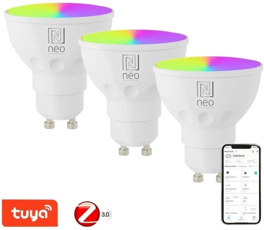 Led žárovka immax 4,8w rgb+cct barevná a bílá, stmívatelná, zigbee