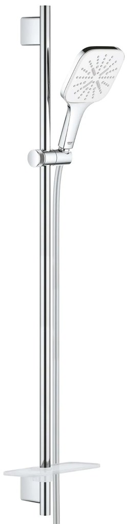 Grohe Rainshower SmartActive Cube - Sada sprchové hlavice 130, 3 proudy, tyče 90 cm a hadice, měsíční bílá 26586LS0