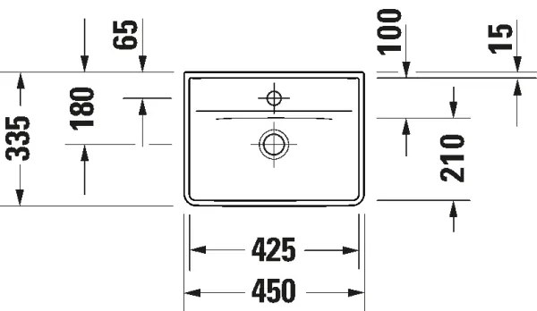 Duravit 738450041 - Závěsné umyvadlo D-NEO 45x33,5 cm keramika/lesklá bílá