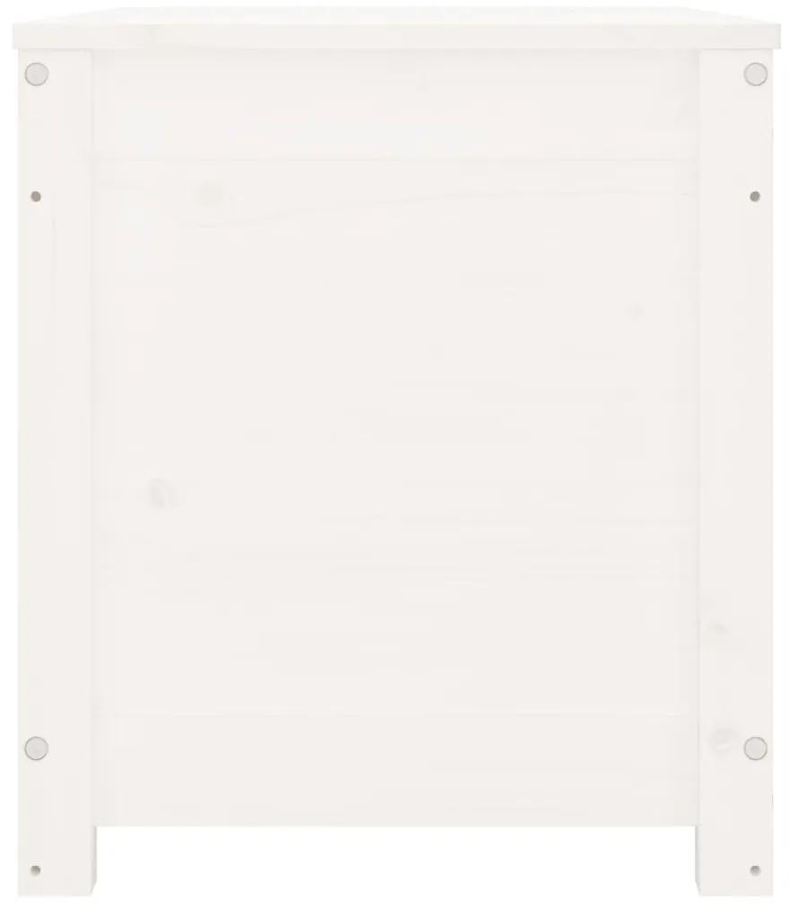 Úložný box bílá 80 x 40 x 45,5 cm masivní borové dřevo - Default Title