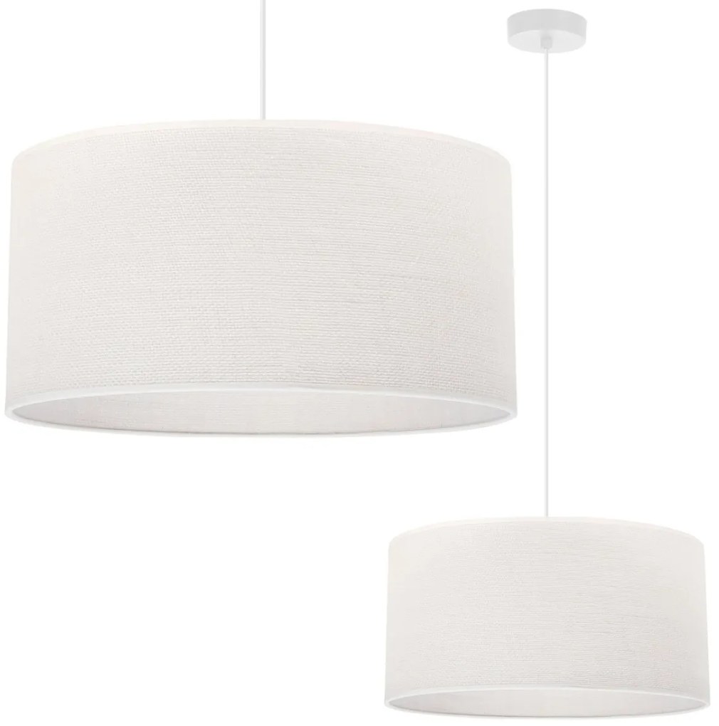 Závěsné svítidlo Juta, 1x bílé jutové stínítko, (fi 35cm), w