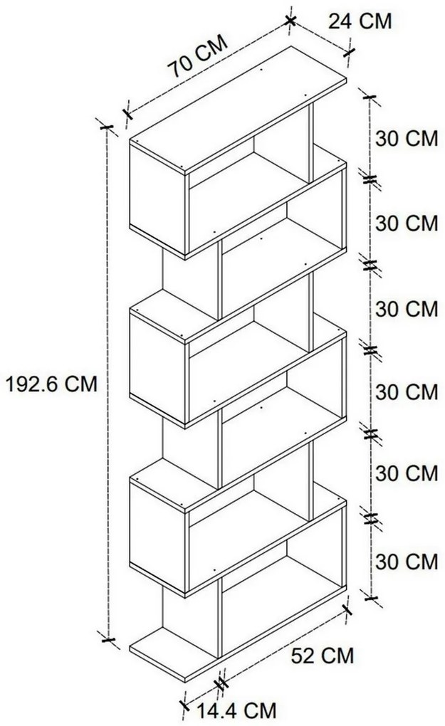 Policový regál ANDREW 6 barva borovice