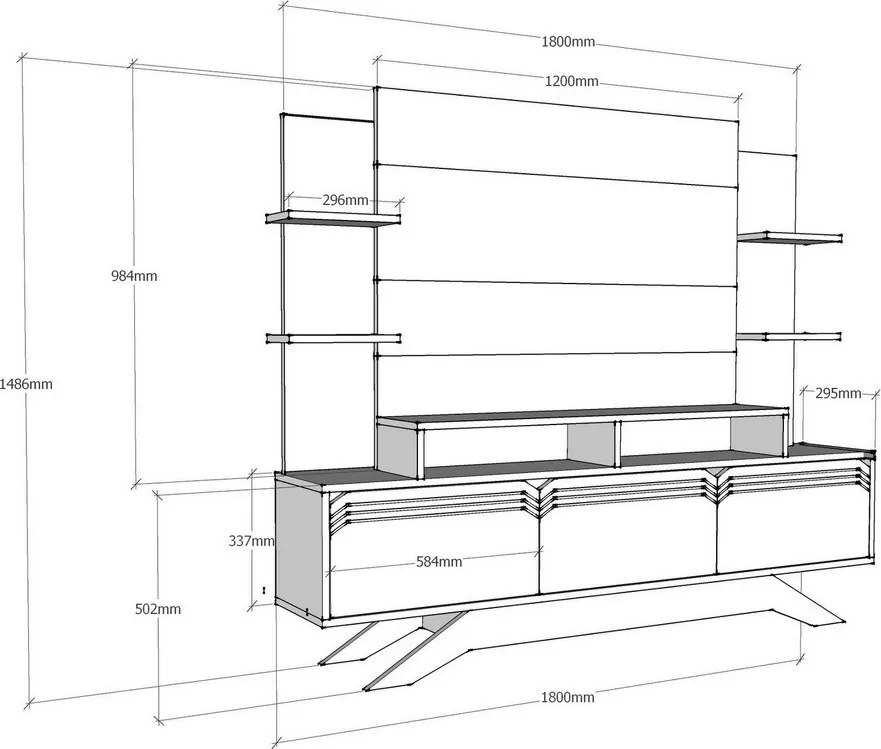 Televizní stěna Delpi Walnut and White