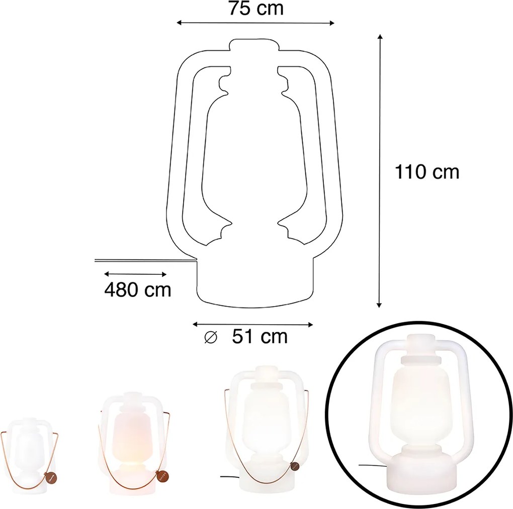 Chytrá stojací lampa bílá 110 cm vč. Wi-Fi G95 - Storm Extra Large