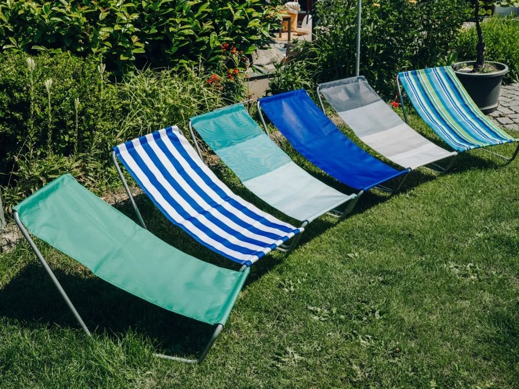 Sada 2 ks skládacích plážových lehátek SAND PINEAPPLE, barevné