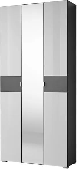 Bílá šatní skříň s antracitově šedými detaily Germania Alameda