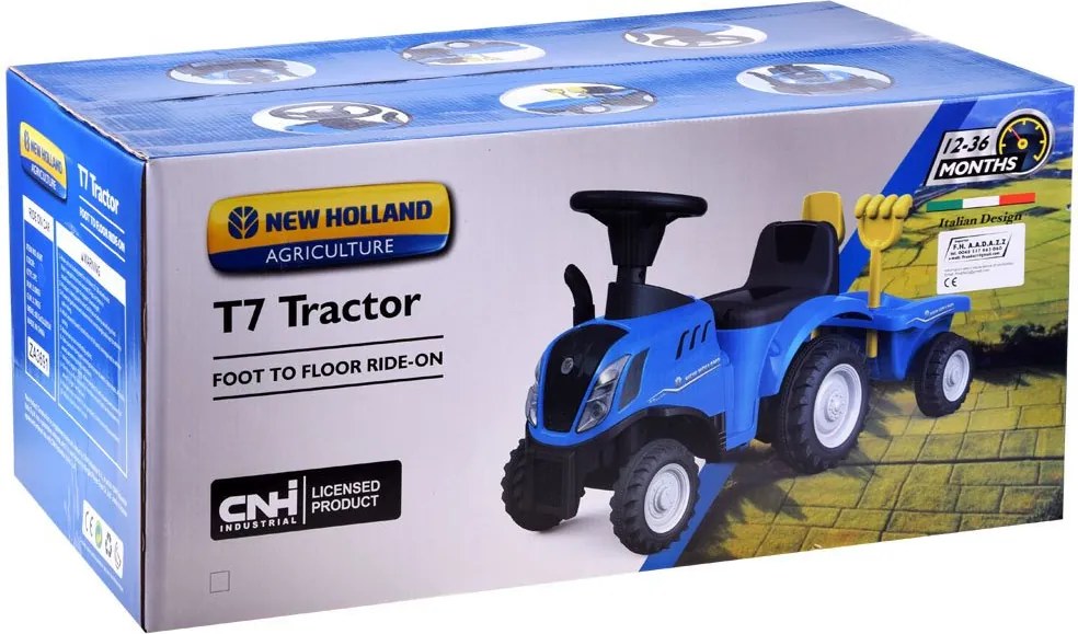 Tomido Odrážedlo New Holland TRAKTOR s přívěsem