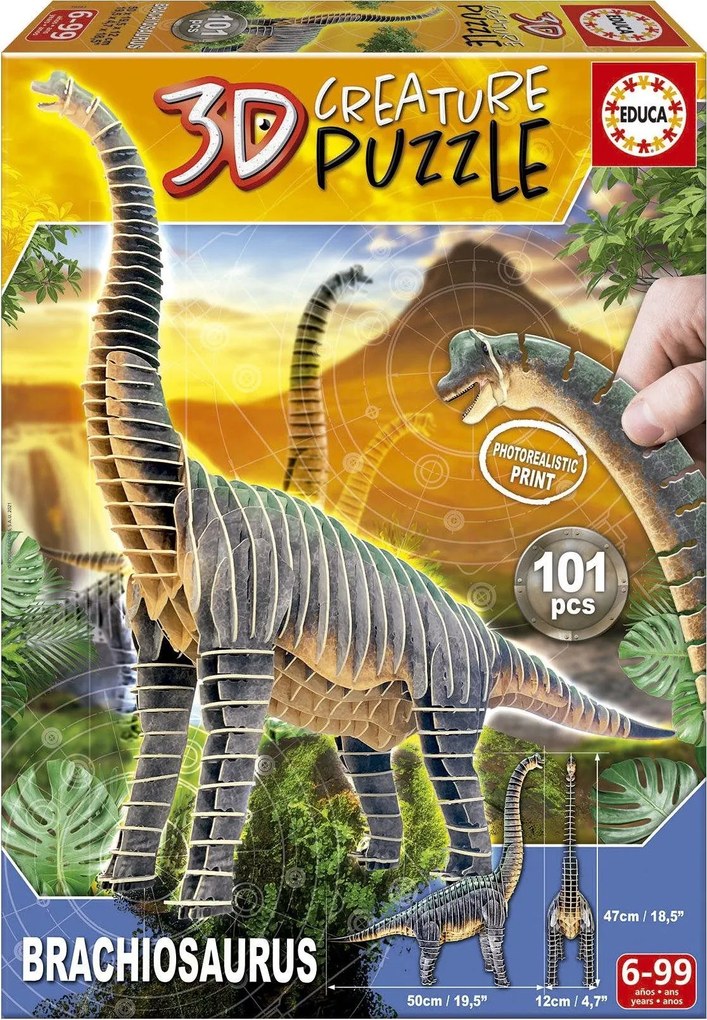 3d puzzle educa 3d puzzle brachiosaurus 101 dílků