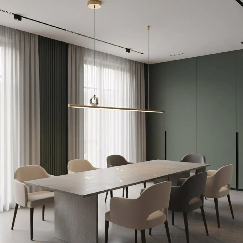 Toolight Toolight, LED stropní svítidlo 90cm, APP1778-CP, zlatá matná, OSW-04056