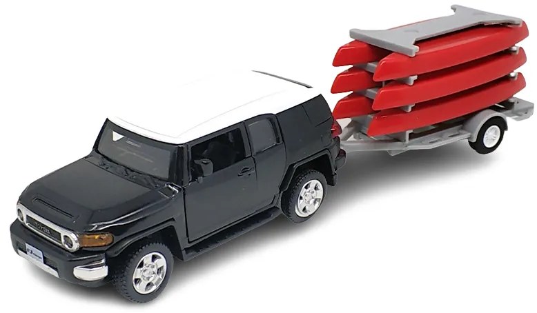 Kovový model - 1:43 Toyota FJ Cruiser s přívěsem-lodě