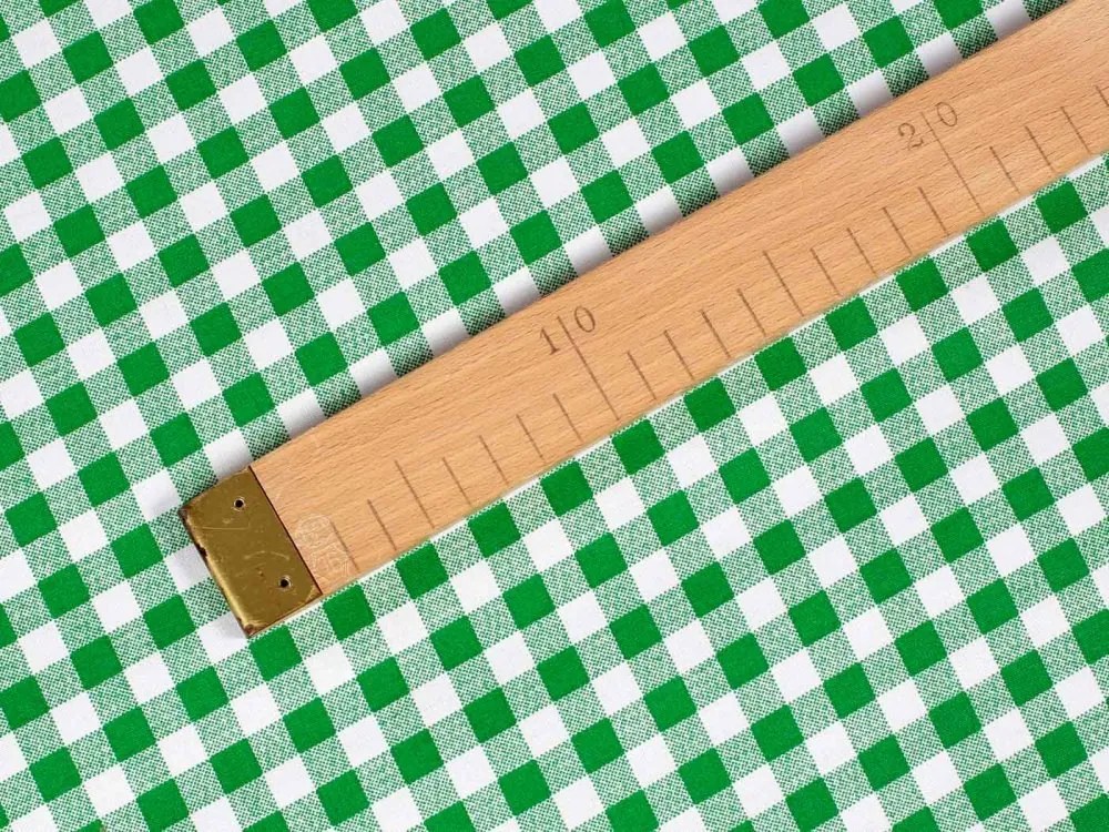 Biante Bavlněný běhoun na stůl Sandra SA-058 Zeleno-bílé kostičky 20x160 cm