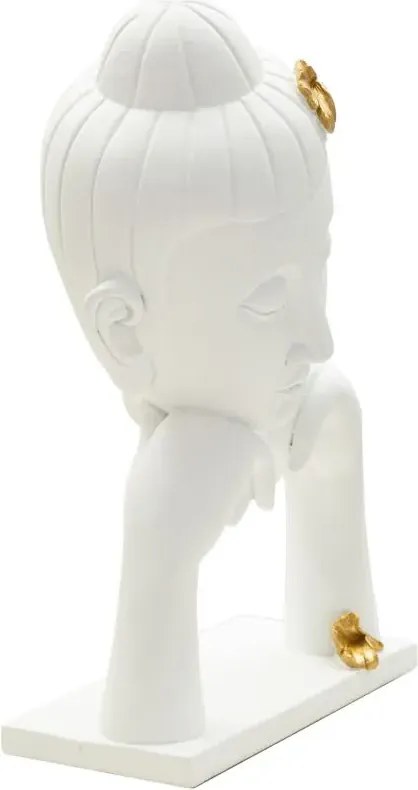 Dekorace na stůl Buddha B 21 cm bílá/zlatá
