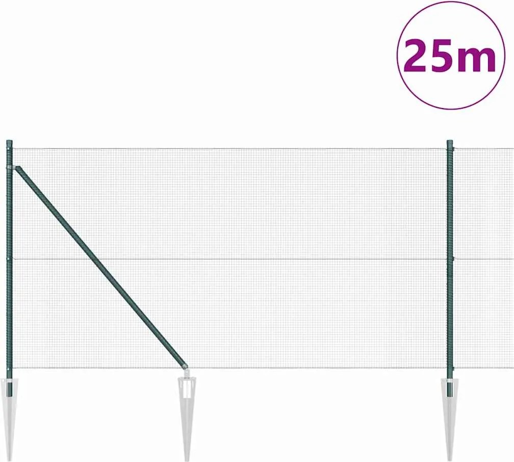 Svařované drátěné ploty s hroty 25 x 1 m Ocel potažená PVC 3352080