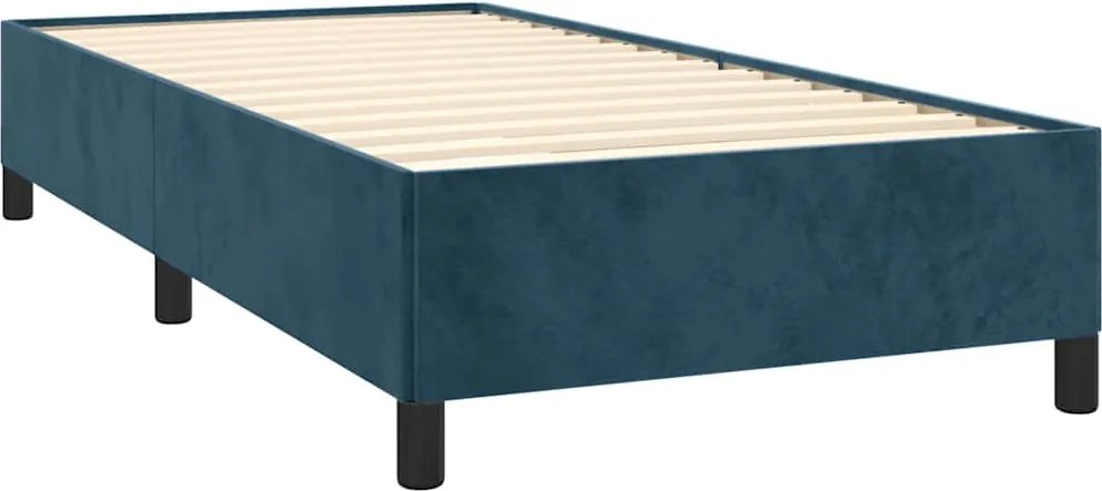 Box spring postel s matrací tmavě modrá 90x200 cm samet 3129313