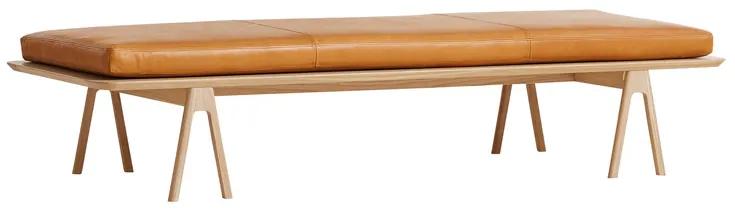Lavice "Level", 8 variant - Woud Varianta: světlý dub, nugátová kožená matrace