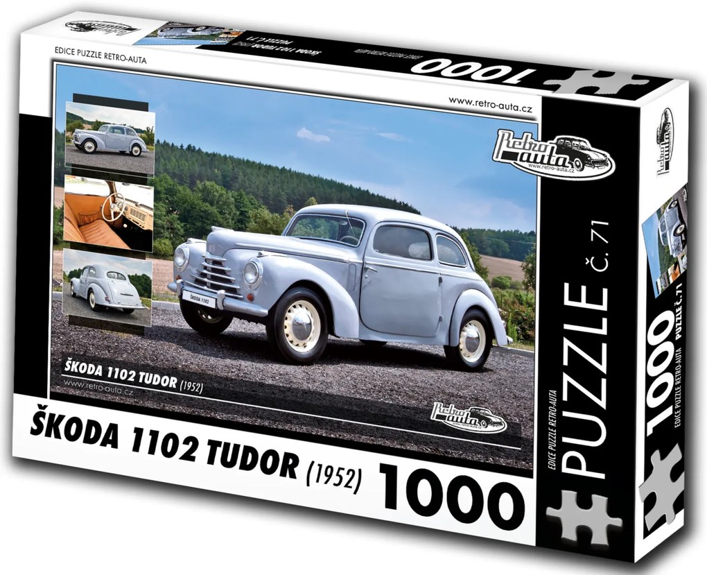 Retro-auta puzzle č. 71 škoda 1102 tudor (1952) 1000 dílků