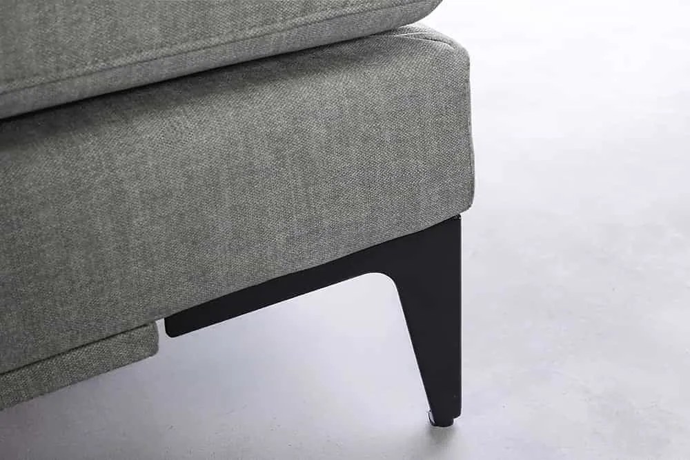 Designová rohová sedačka Sashanique 313 cm šedý samet - pravá