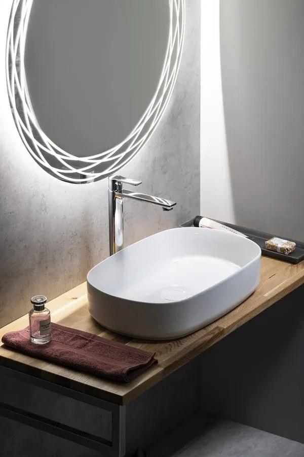 Sapho Sapho, INFINITY OVAL keramické umyvadlo na desku, 55x36 cm, bílá, 10NF65055