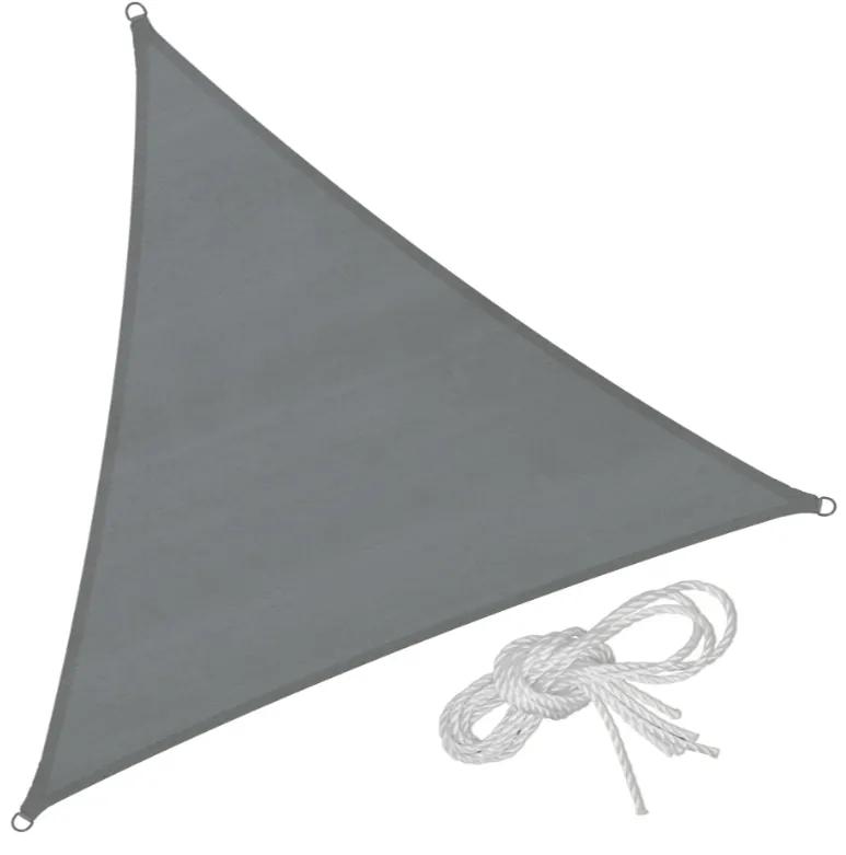 Tectake Stínící plachta proti slunci trojúhelník, šedá 300 x 300 x 300 cm