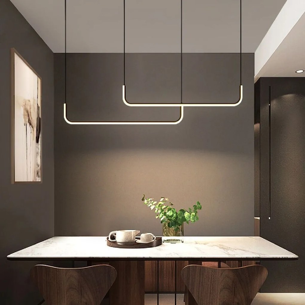 Závěsný LED lustr APP980-CP černý/neutrální bílá
