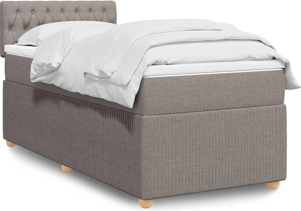 Box spring postel s matrací taupe 100 x 200 cm textil 3289678
