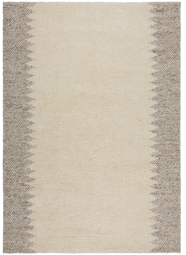 Flair Rugs, Ručně tkaný kusový koberec Minerals Border Natural, 160x230, béžová, chodba / předsíň