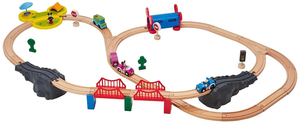 PLAYTIVE®JUNIOR Dřevěná železnice / závodní dráha Disney (vláček), - 4032611262931