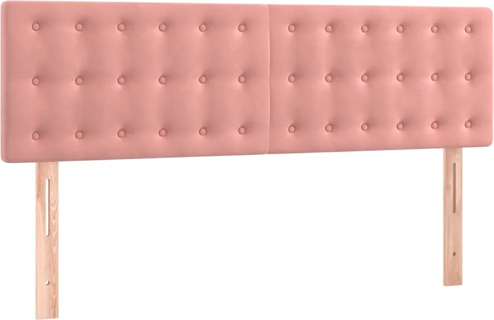 Box spring postel s matrací a LED růžová 140x190 cm samet 3134644