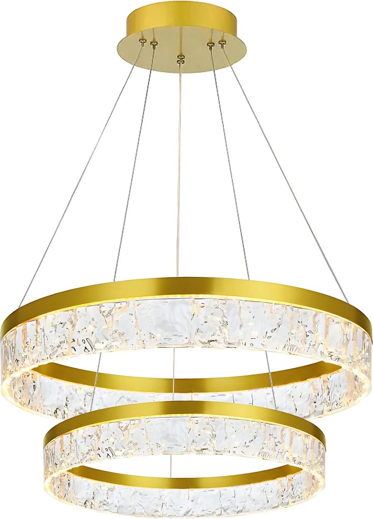Toolight Toolight, LED závěsné osvětlení 60cm, 60W, 3000K, LHJ049-CP2, zlatá, OSW-60028