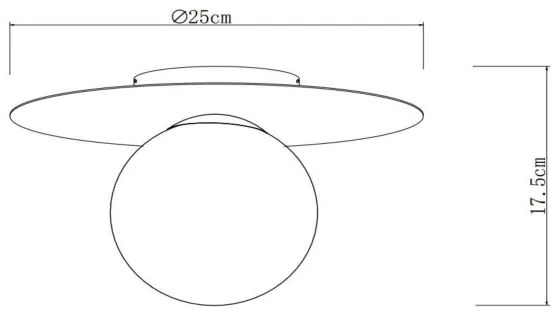 Lucide 79187/01/30 - Stropní svítidlo TRICIA 1xE27/15W/230V pr. 25 cm černá