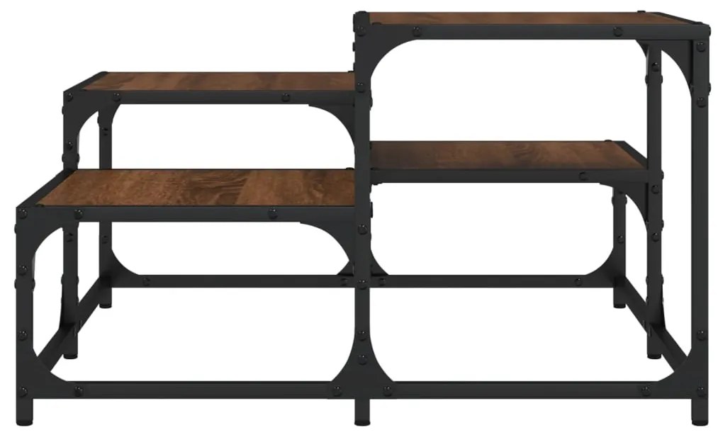 Konferenční stolek hnědý dub 68 x 68 x 40 cm kompozitní dřevo - Default Title