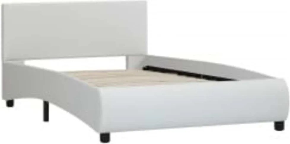 Rám postele s LED světlem bílý umělá kůže 100 x 200 cm 285487