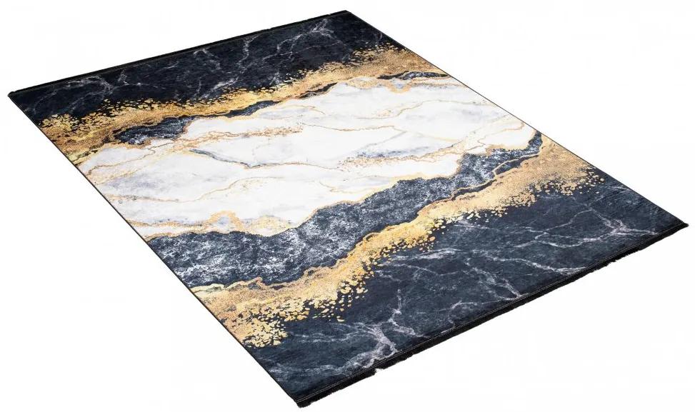 Tmavý moderní koberec s protiskluzovou úpravou a abstraktním vzorem Šířka: 140 cm | Délka: 200 cm